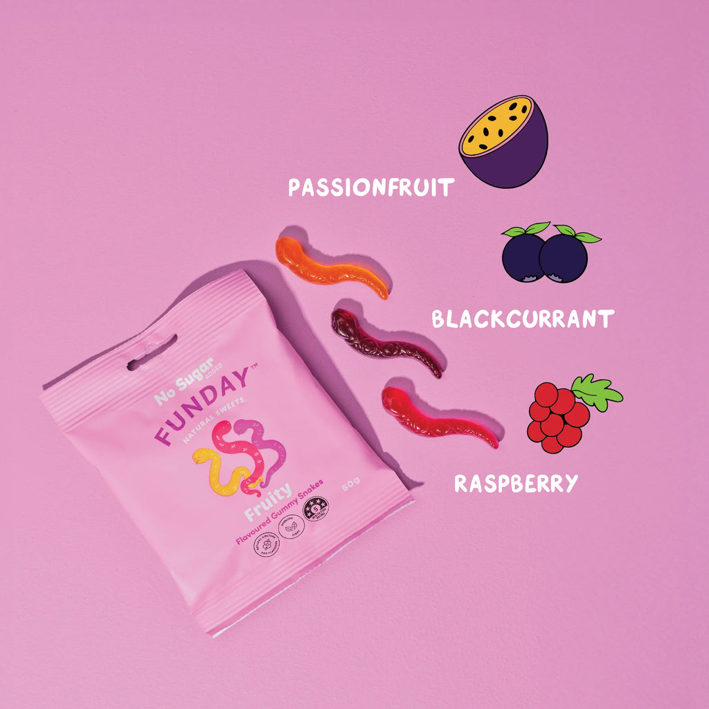 Funday Natural Sweets Fruity Gummy Snake 50g Packet – The Basic Co